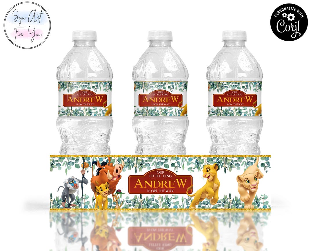 Étiquettes pour bouteilles d'eau Le Roi Lion, fête d'anniversaire de ...