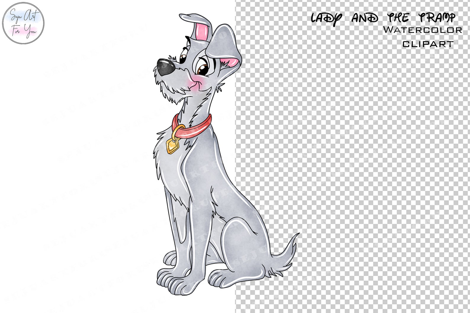 Lady and the Tramp Watercolor Clipart Lady and the Tramp - Etsy