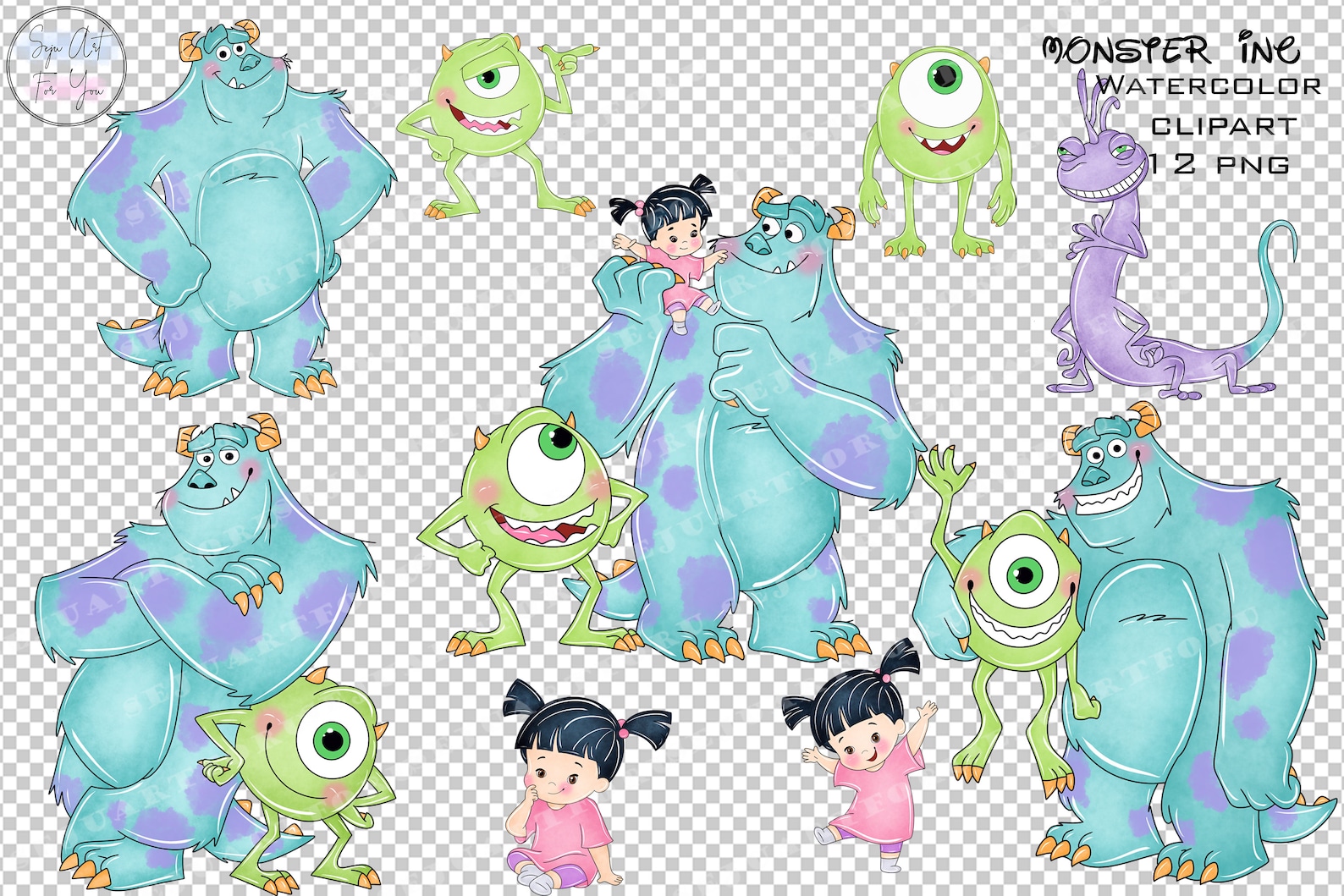 Monster Inc Clipart Monster Inc Clip Art Monster Inc Watercolor