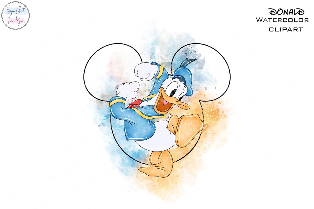 Watercolor Donald, Donald Watercolor, Donald Duck, Watercolor Clipart ...