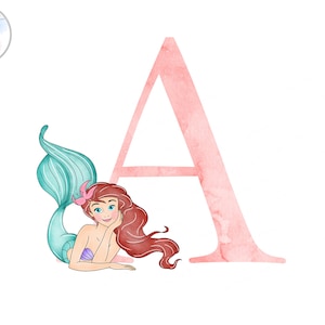 Princess Alphabet, Ariel, the Little Mermaid, Ariel Alphabet, Princess ...