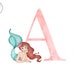 Princess Alphabet, Ariel, the Little Mermaid, Ariel Alphabet, Princess ...