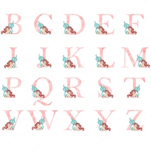 Princess Alphabet, Ariel, the Little Mermaid, Ariel Alphabet, Princess ...