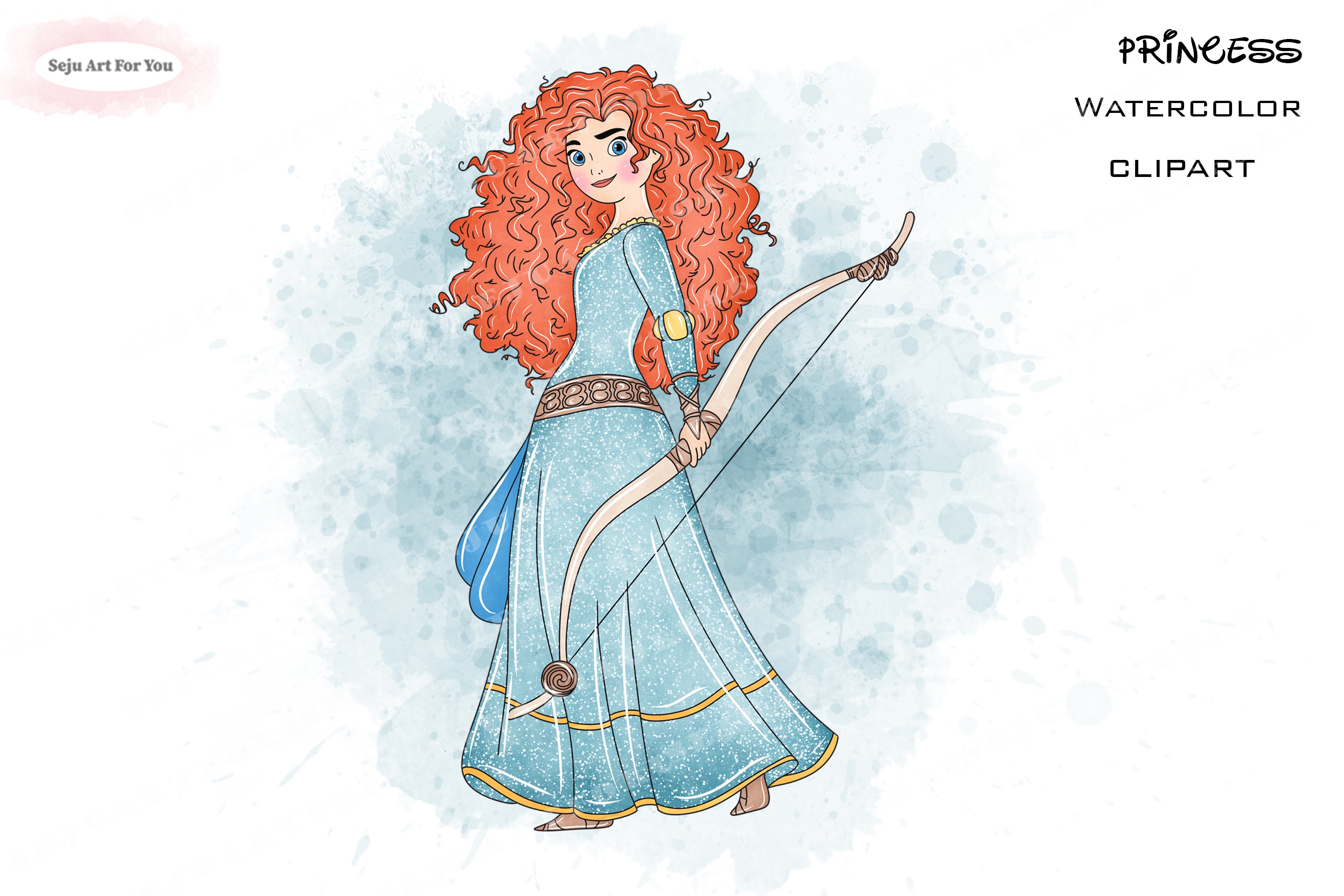 Watercolor Princess Clipart Princess Watercolor Clipart - Etsy