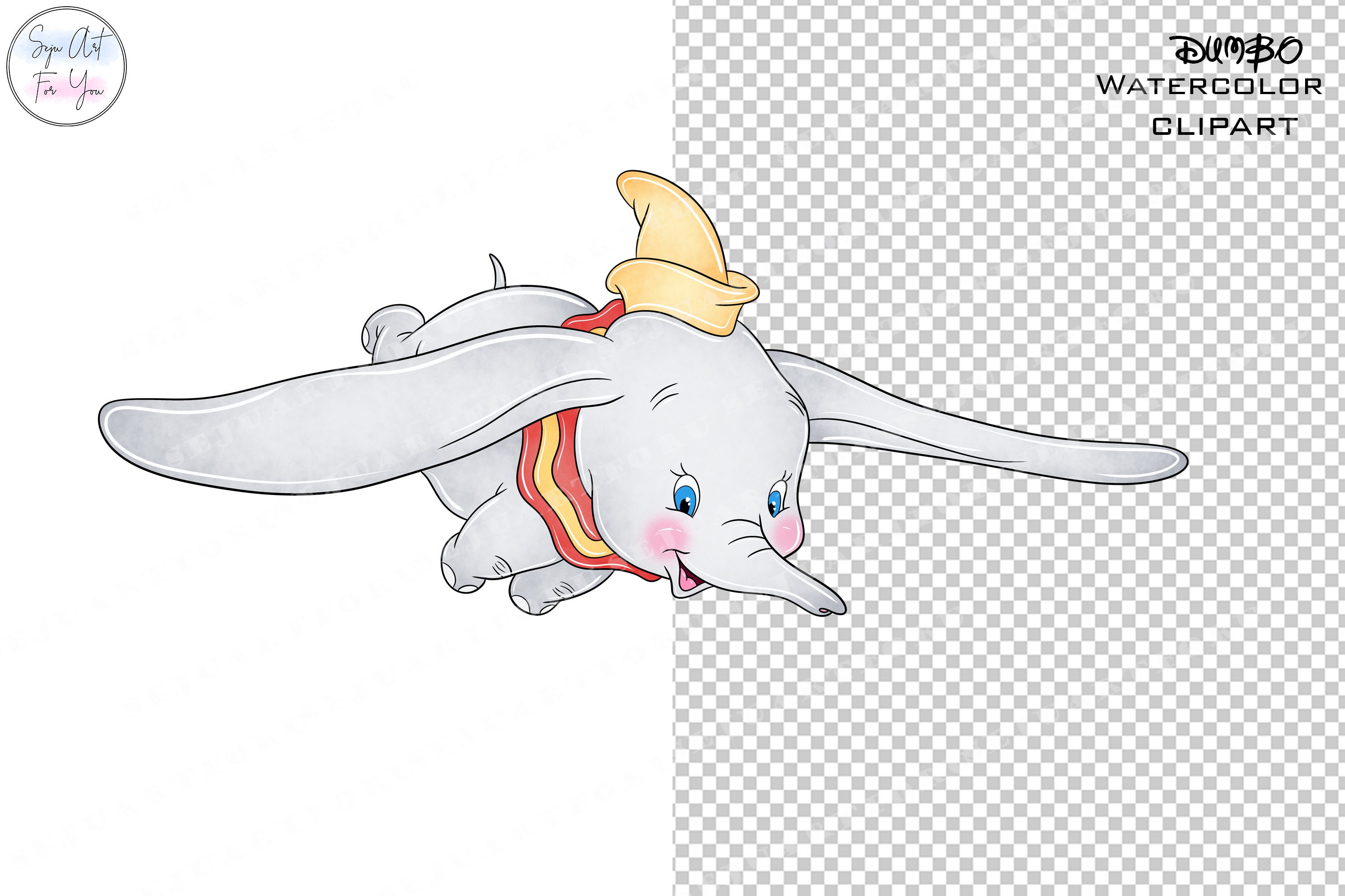 Dumbo Clipartdumbo Dumbo Png Dumbo Print Elephant Baby - Etsy Australia