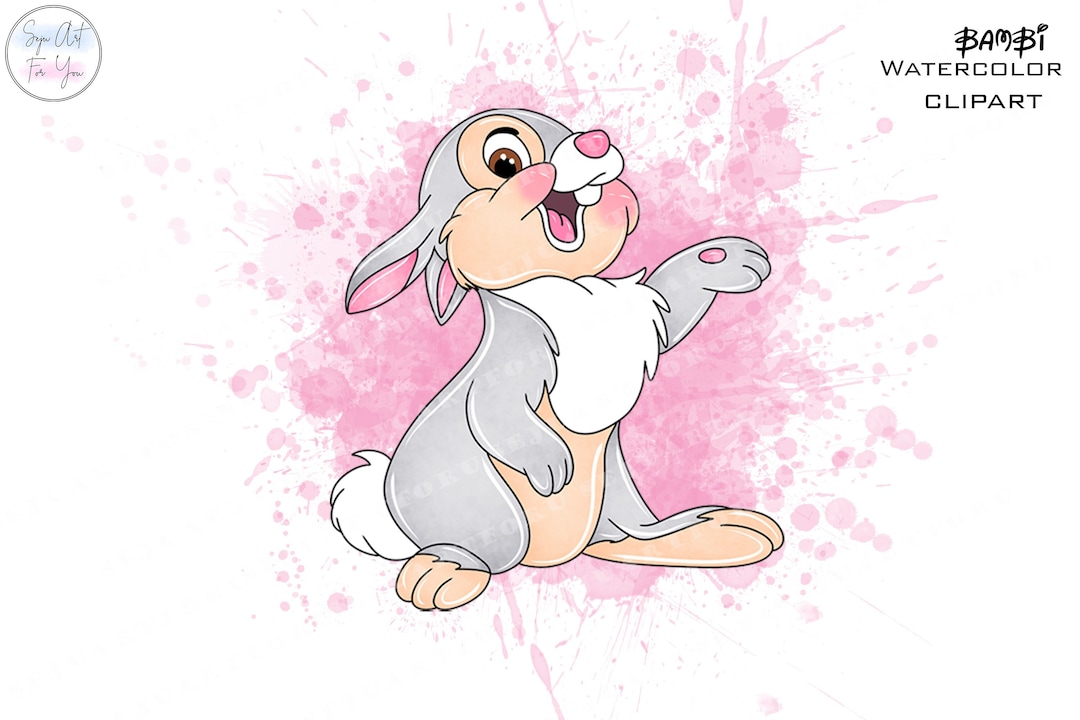 Bambi Clipart, Bambi Png, Watercolor Bambi Clipart, Thumper Bambi ...
