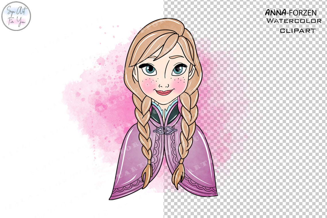 Anna Watercolor Clipart, Princess PNG (digital Download) - Etsy