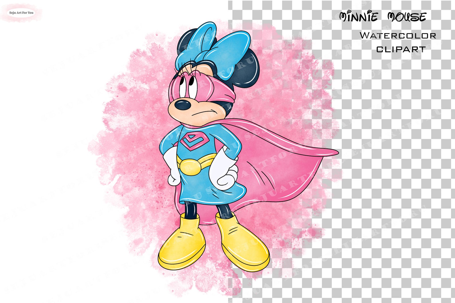 Minnie Watercolor Minnie Mouse Clipart Minnie Watercolor - Etsy