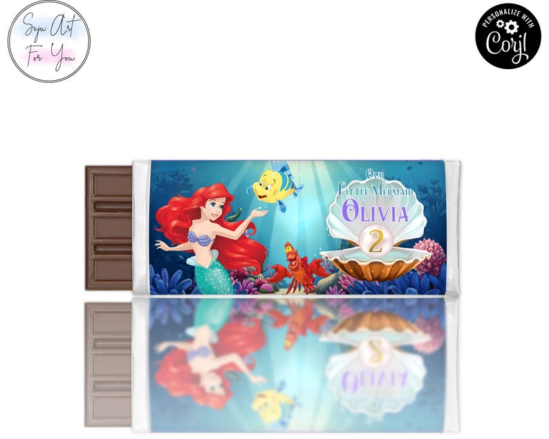 Ariel Birthday Party Favors Bundle, Little Mermaid Labels (digital) - Etsy