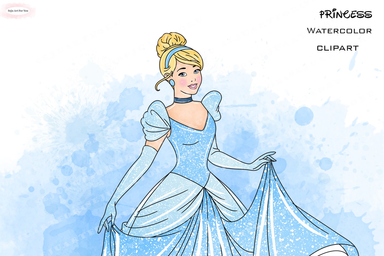 Watercolor Princess Clipart Princess Watercolor Clipart - Etsy