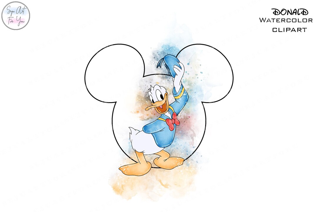Watercolor Donald, Donald Watercolor, Donald Duck, Watercolor Clipart ...