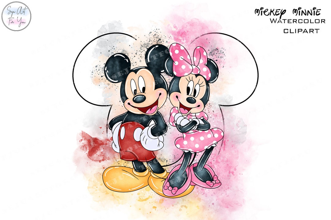 Minnie Watercolor, Minnie Mouse, Minnie Mouse Clipart, Minnie ...