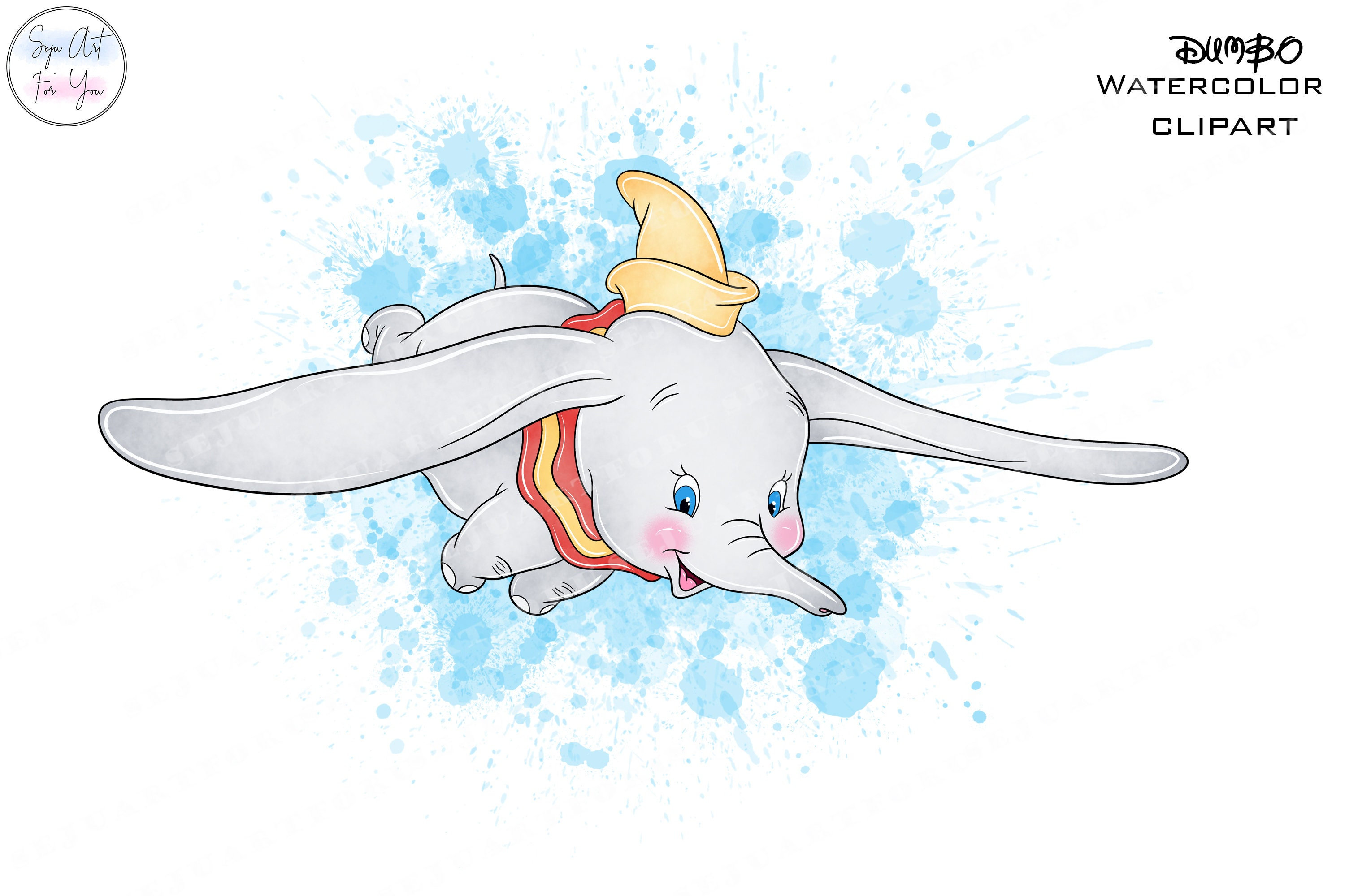 Dumbo Clipartdumbo Dumbo Png Dumbo Print Elephant Baby - Etsy Australia