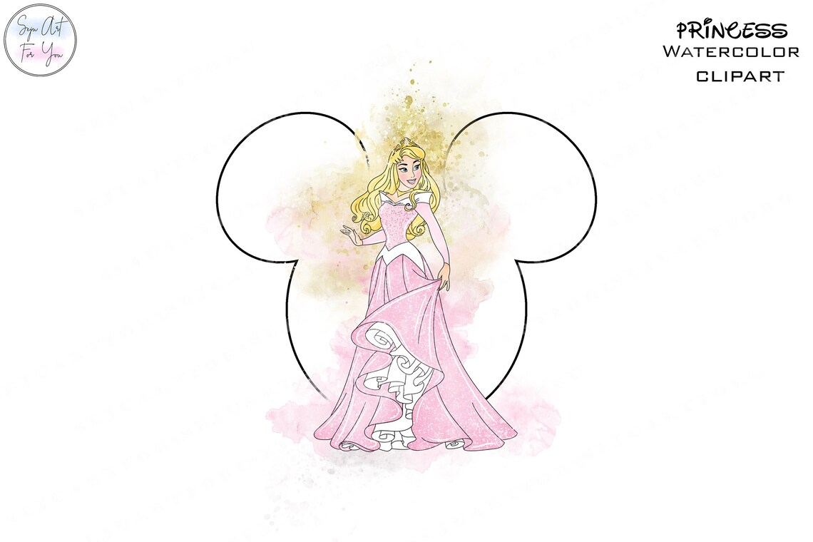 Princess Watercolor Clipart Princess Clip Art Watercolor - Etsy