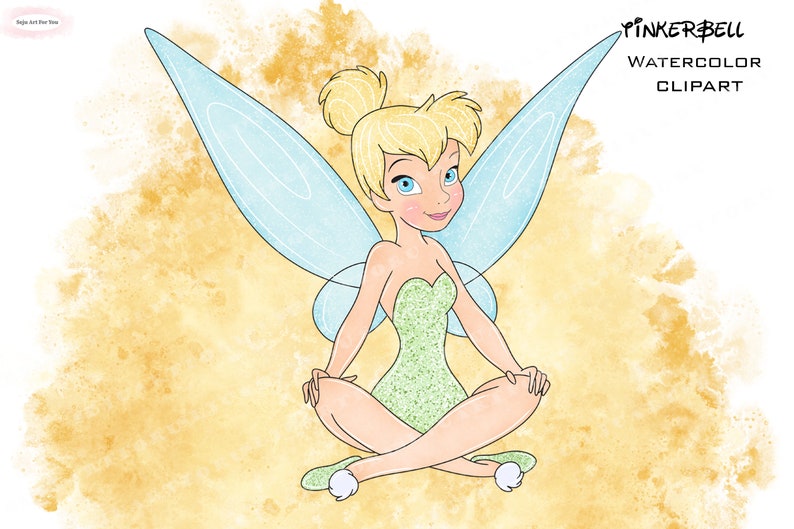 Tinkerbell Watercolor Clipart, Fairy Tale PNG (digital Download) - Etsy