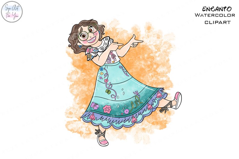 Encanto Clipart PNG Mirabel Watercolor Encanto Clipart - Etsy