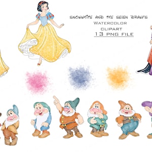 Snow White Clipart, Snow White Watercolor Princess Clipart, Snow White ...