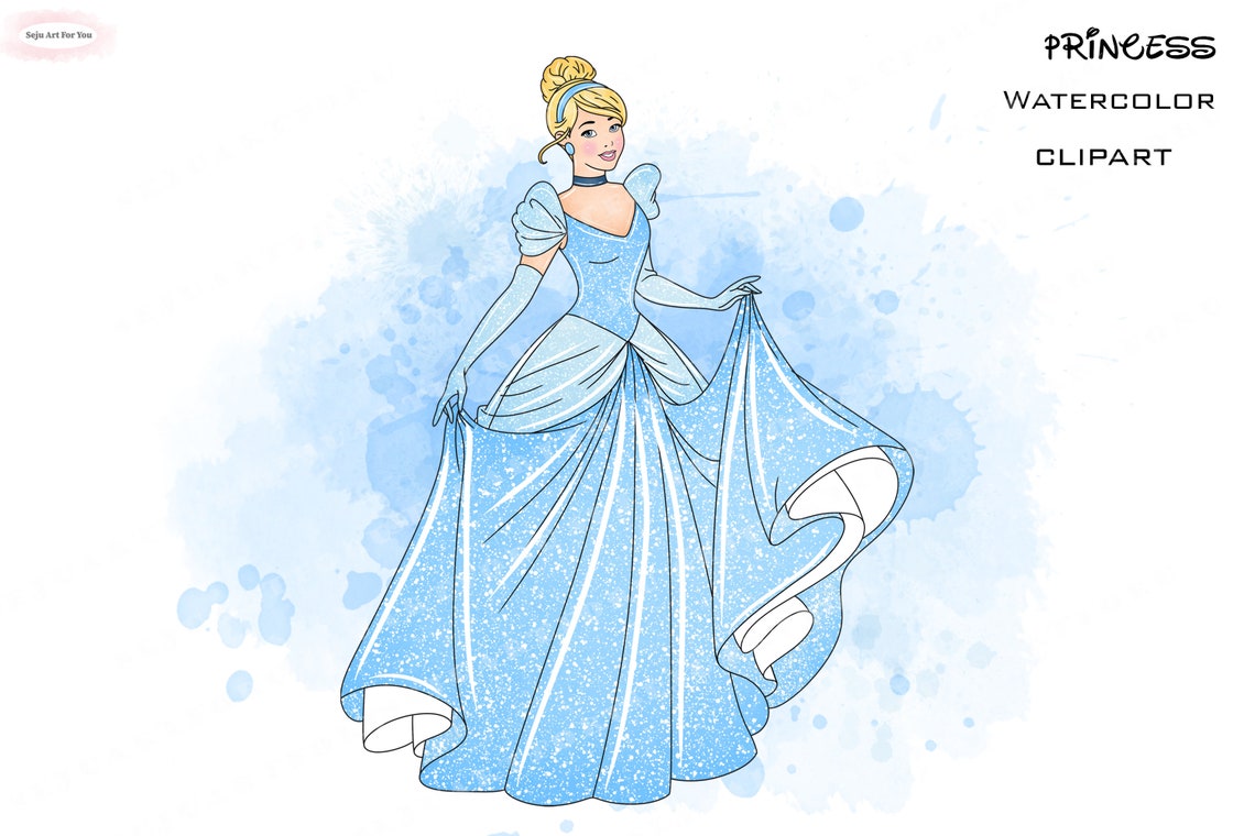 Watercolor Princess Clipart Princess Watercolor Clipart - Etsy