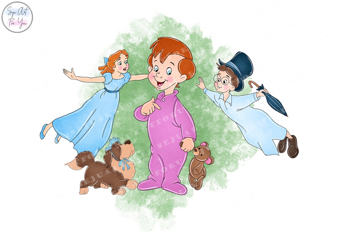 Peterpan Watercolor Png Files Clipart Clip Art Printable Digital ...