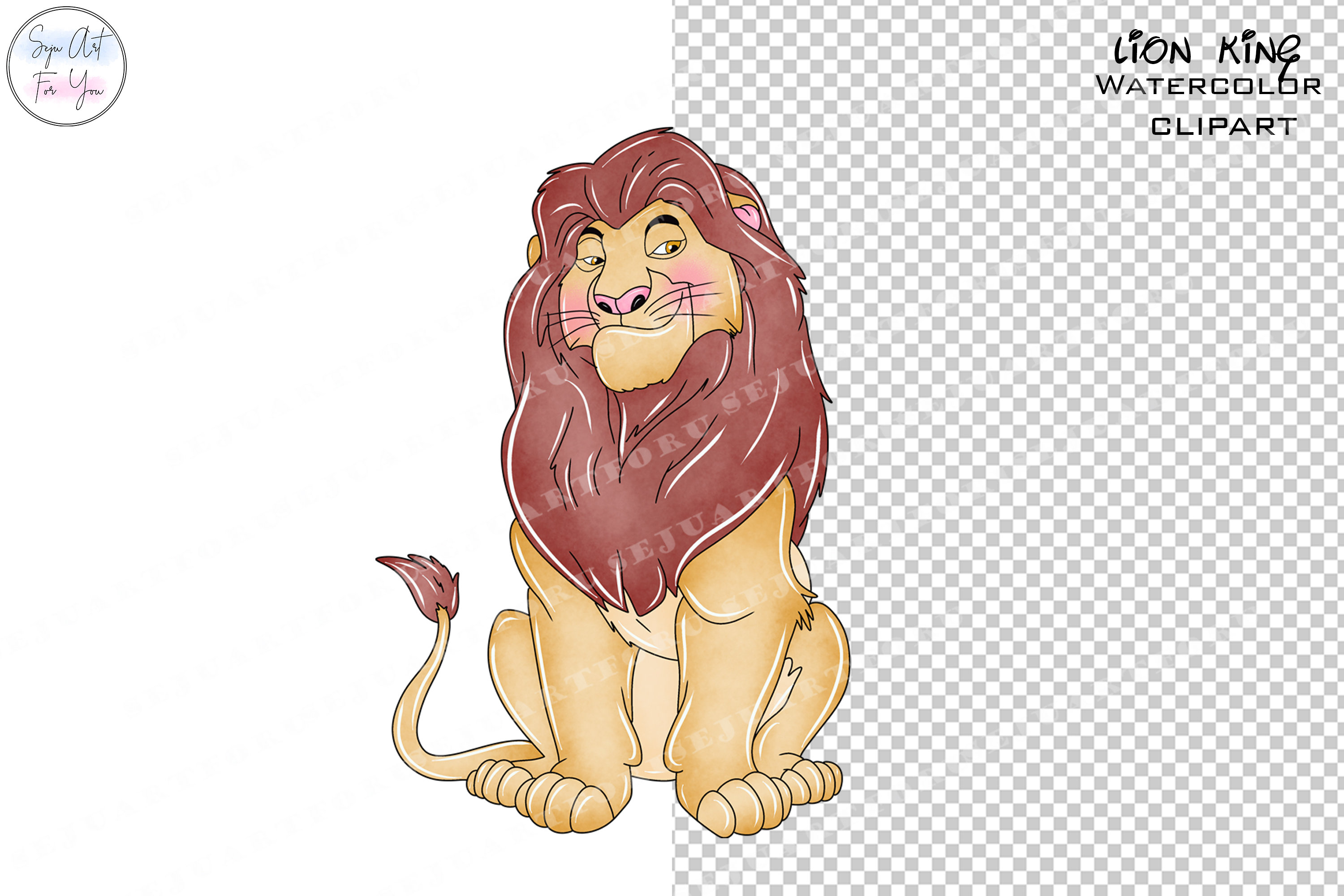 El Rey León Acuarela Clipart Acuarela Rey León El Rey León - Etsy México