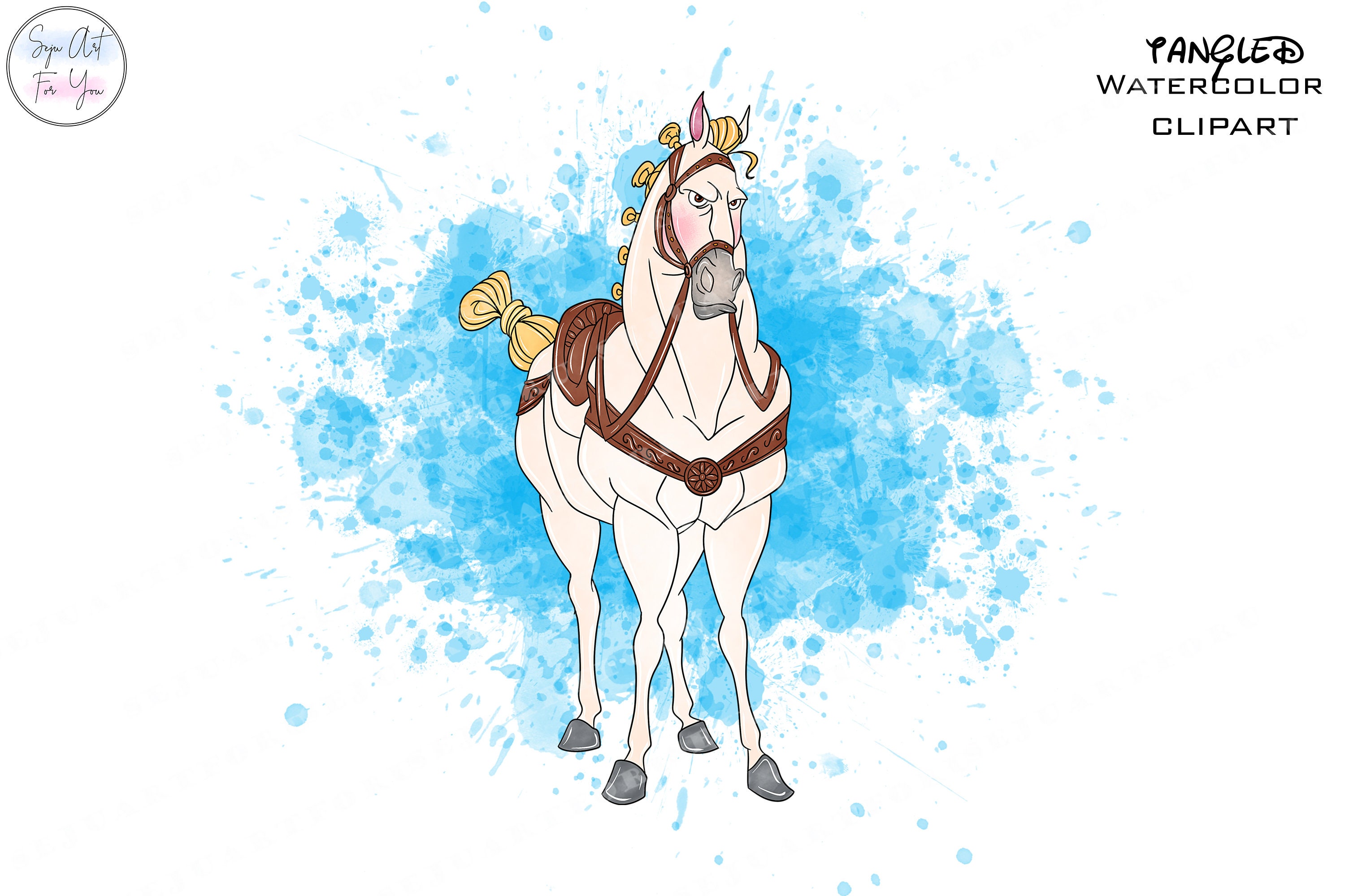 Tangled Maximus Watercolor Clipart PNG (digital Download) - Etsy