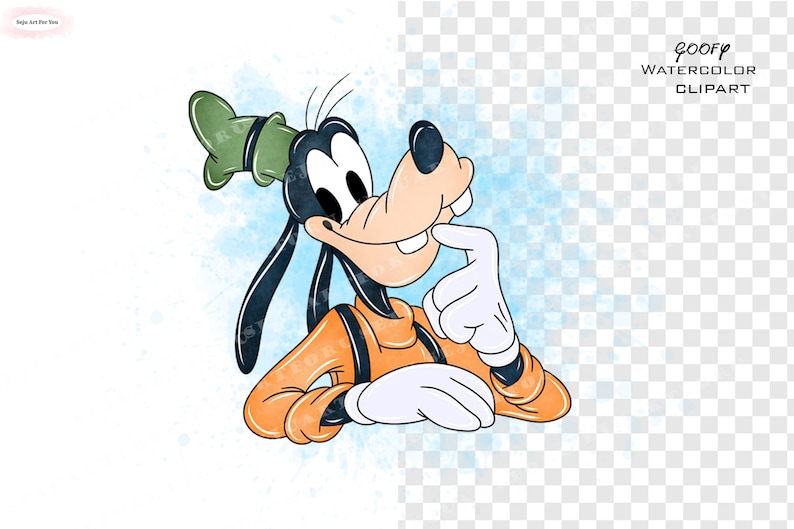 Goofy Clipart Goofy Goofy Png Goofy Watercolor Clipart - Etsy