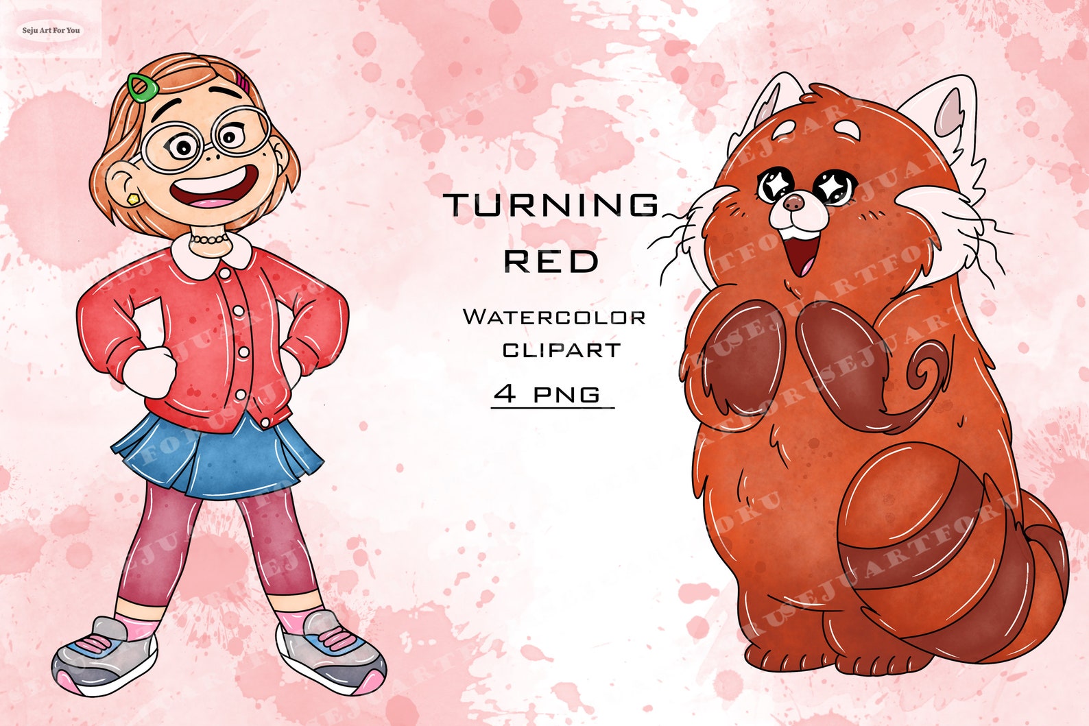 Turning Red Turning Red Clipart Watercolor Turning Red - Etsy