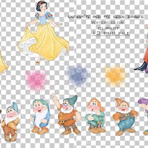 Snow White Clipart, Snow White Watercolor Princess Clipart, Snow White ...