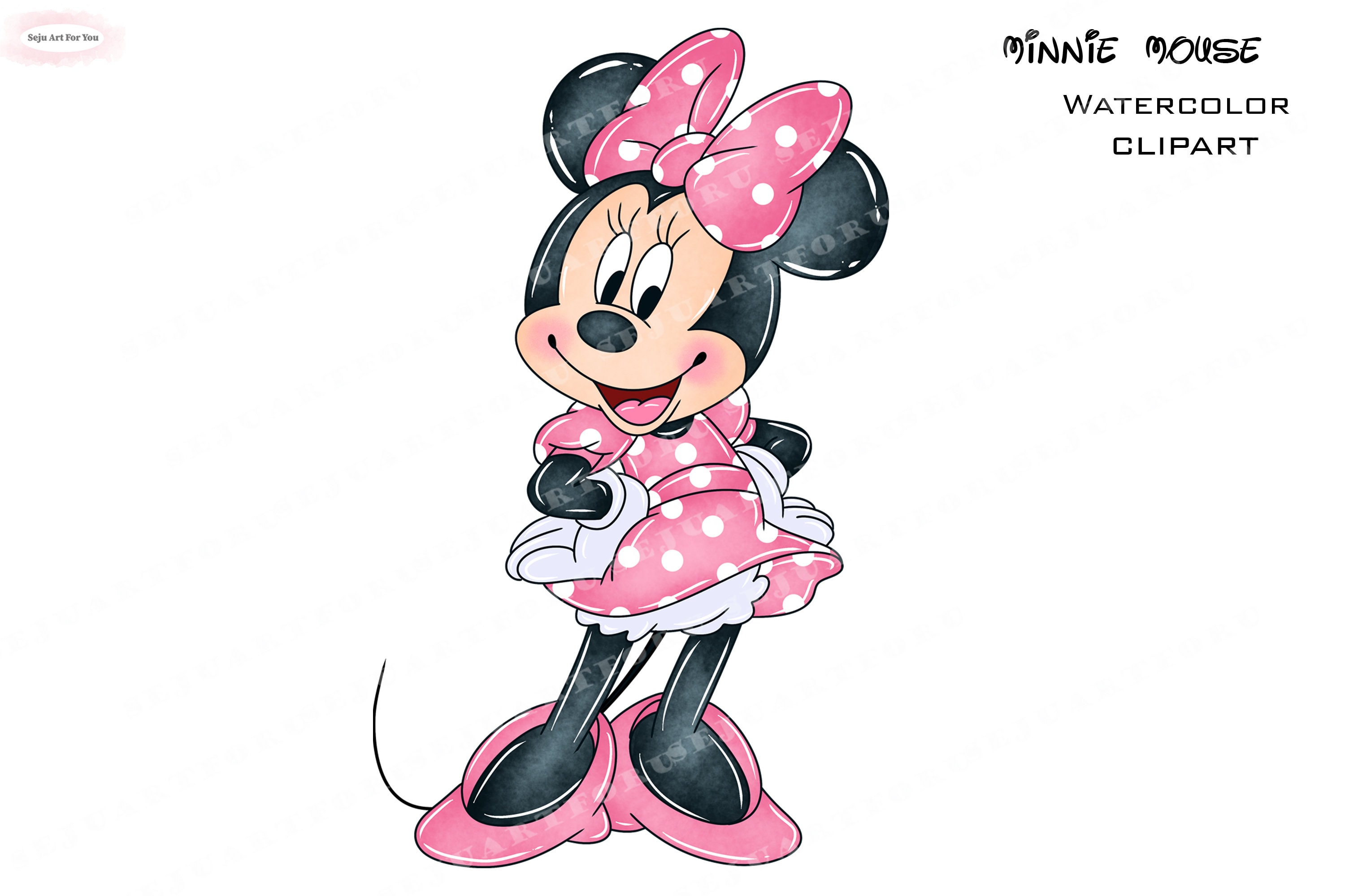 Minnie Watercolor Minnie Mouse Clipart Minnie Watercolor - Etsy