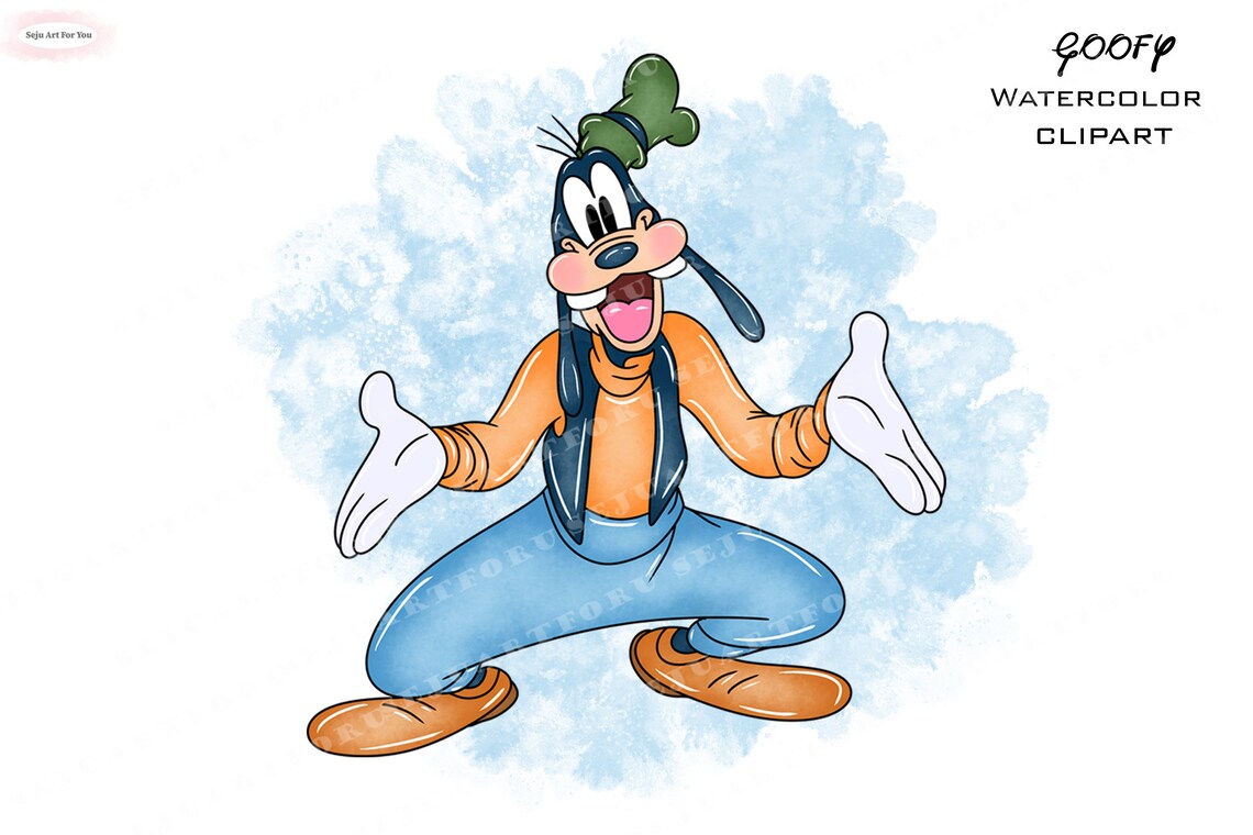 Goofy Clipart Goofy Goofy Png Goofy Watercolor Clipart - Etsy