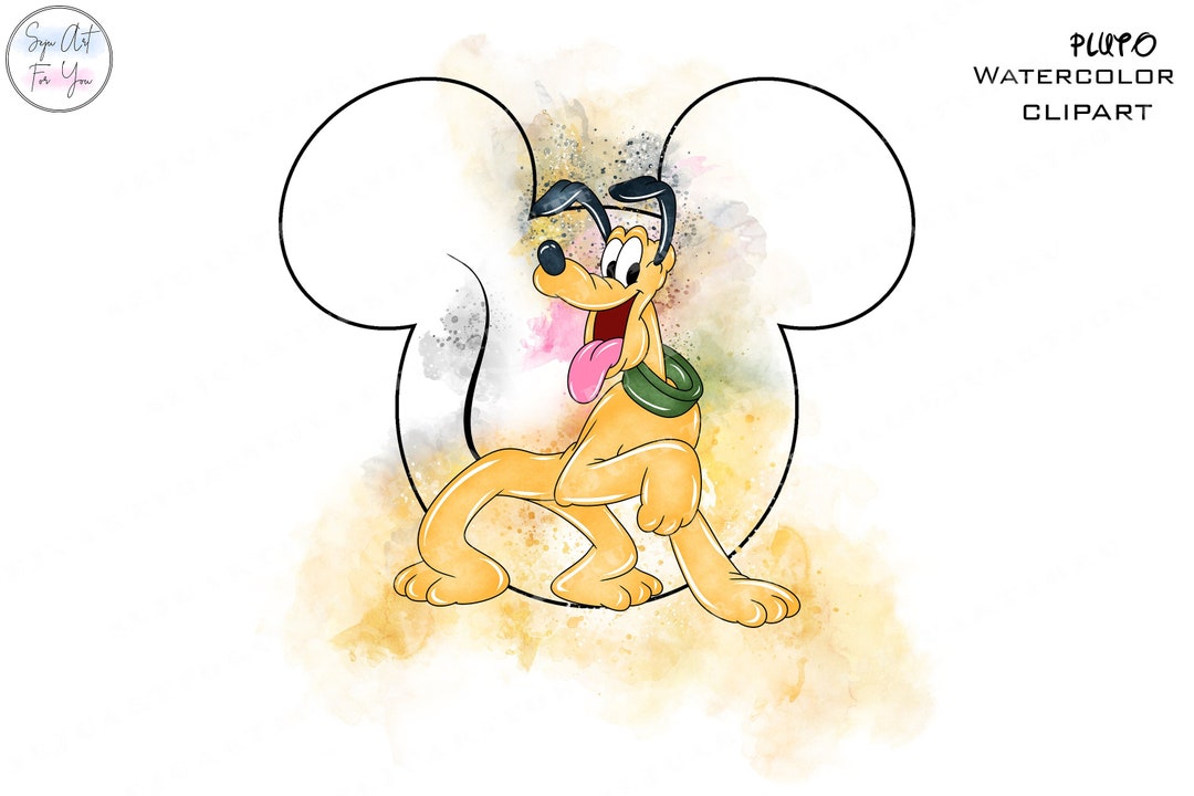 Pluto Clipart, Pluto Png, Pluto Watercolor, Pluto Watercolor Clipart ...