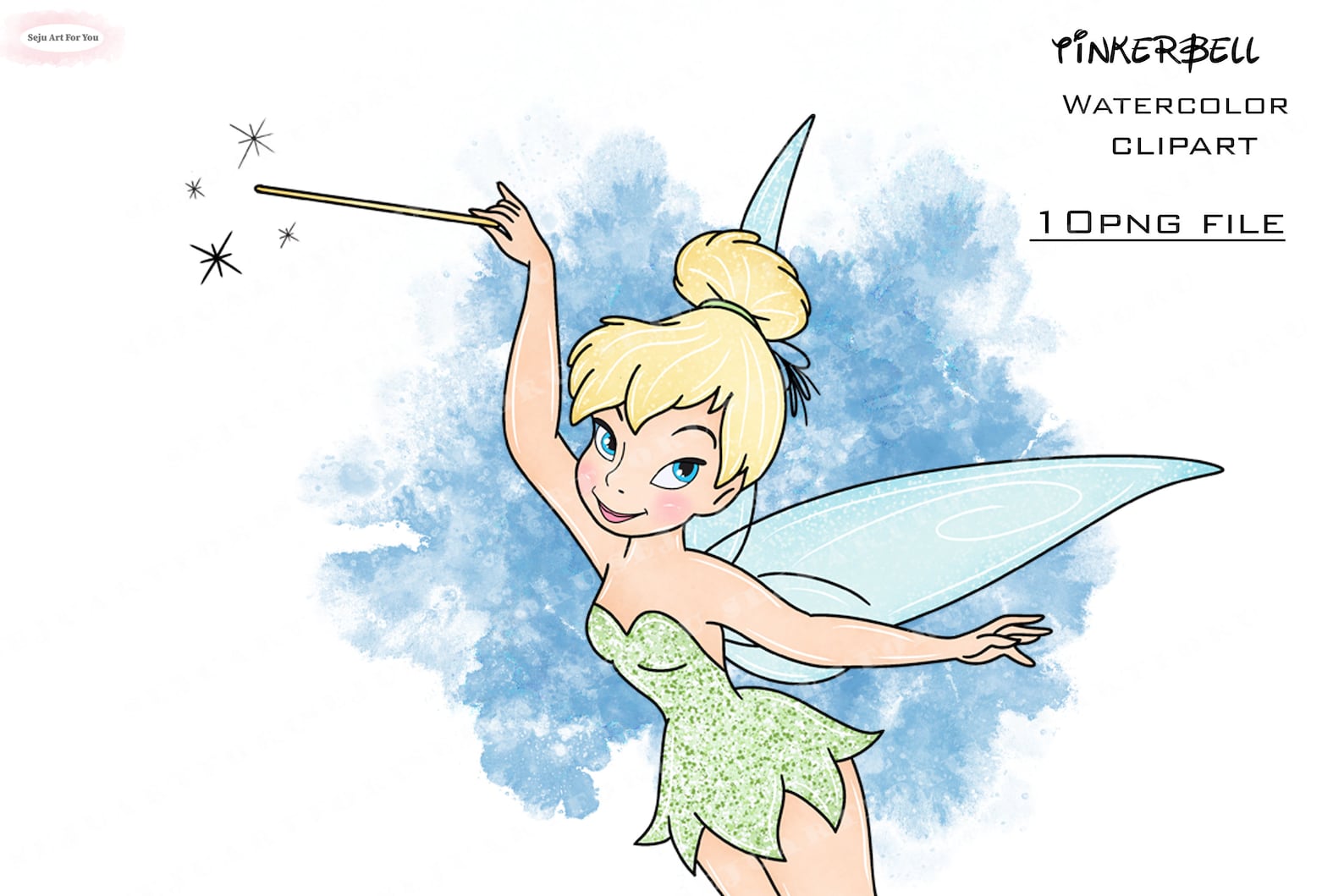 Tinkerbell Watercolor Tinkerbell Clipart Tinkerbell Clip - Etsy