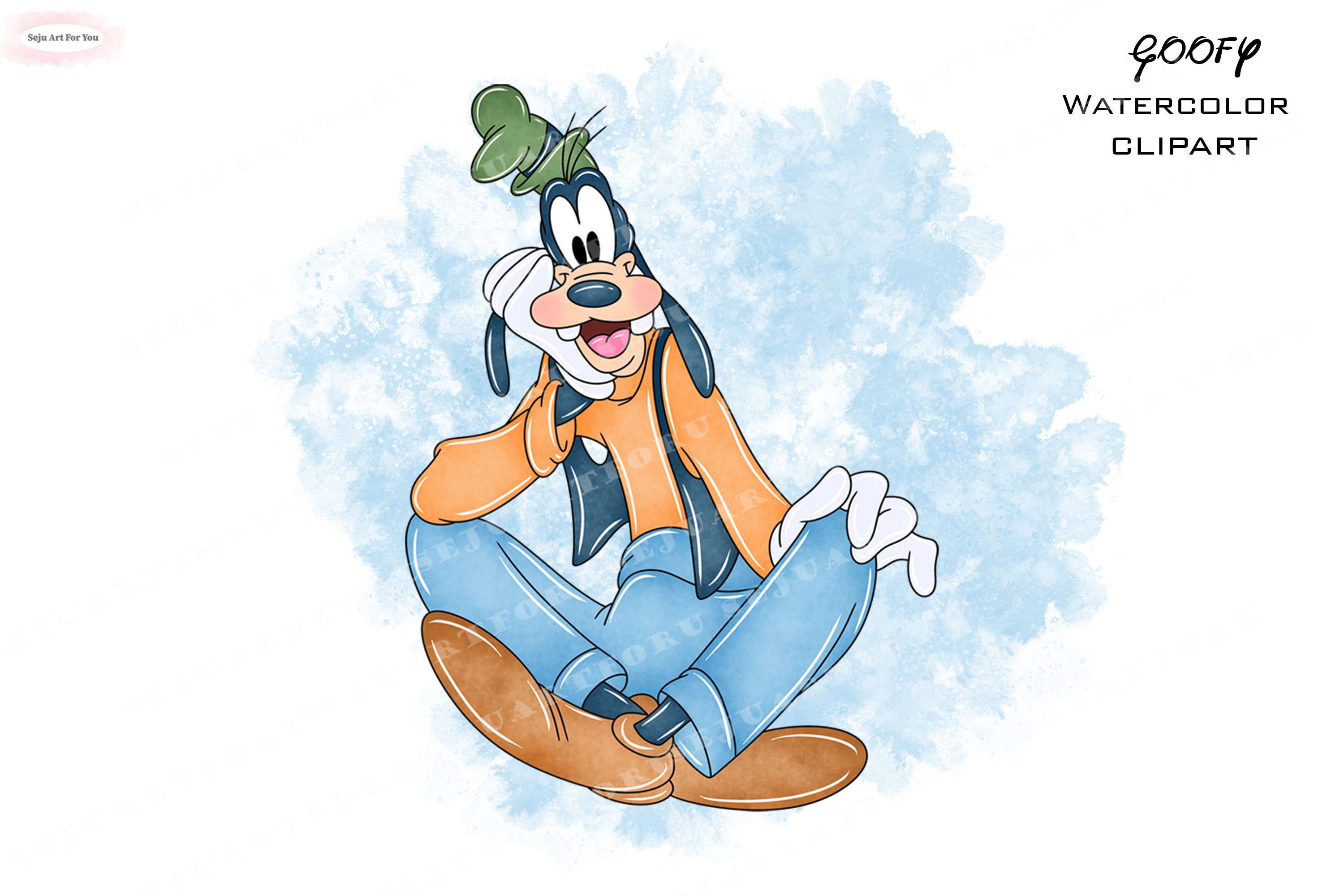 Goofy Clipart Goofy Goofy Png Goofy Watercolor Clipart - Etsy