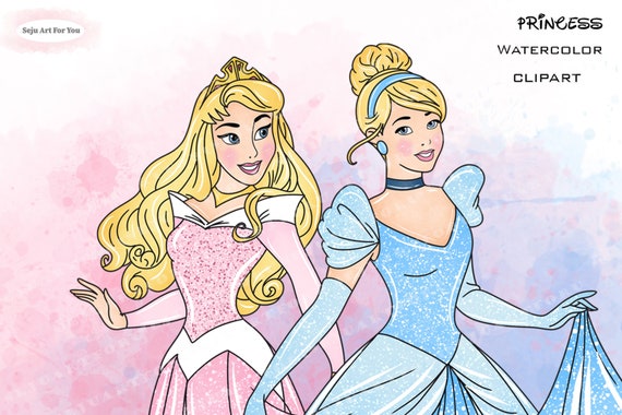 Watercolor Princess Clipart Princess Watercolor Clipart - Etsy