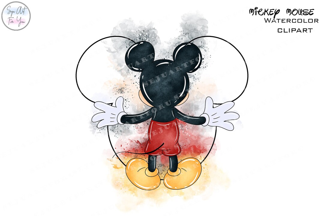 Mickey Mouse Clipart, Mickey Watercolor, Watercolor Mickey, Mickey ...
