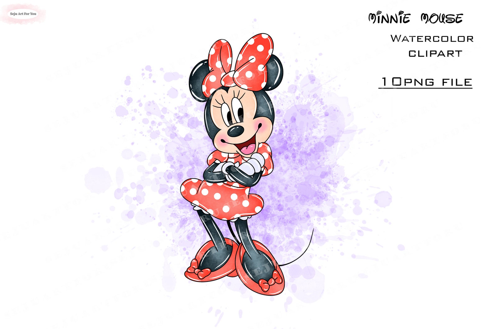 Minnie Watercolor Minnie Mouse Clipart Minnie Watercolor - Etsy