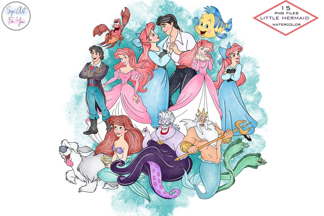 Ariel Png New Little Mermaid Png Princess Ariel Sebastian Watercolor ...