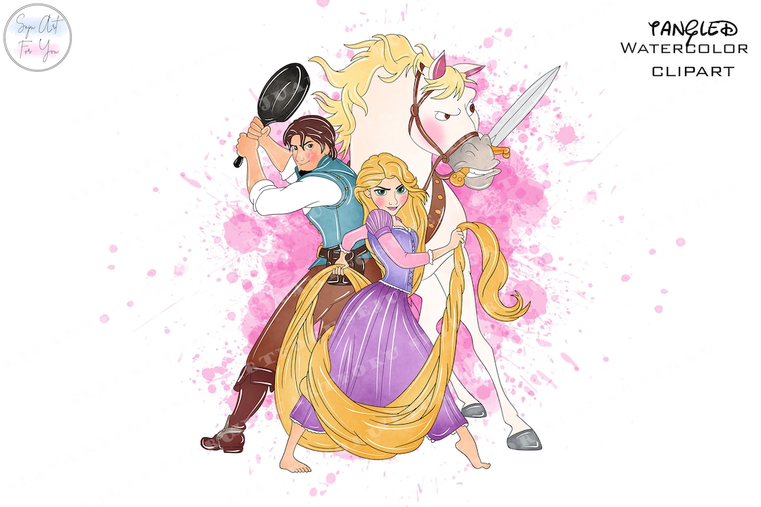 Tangled Png Princess Rapunzel Watercolor Clipart Png Files Clipart ...