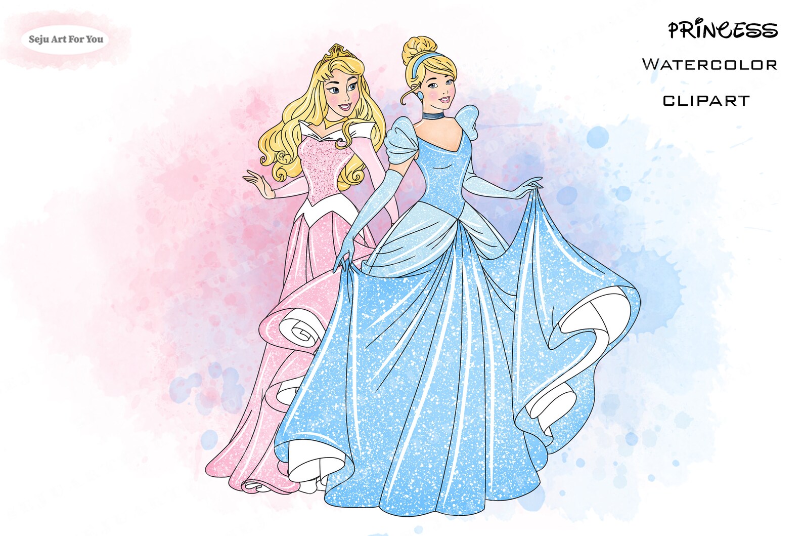 Watercolor Princess Clipart Princess Watercolor Clipart - Etsy