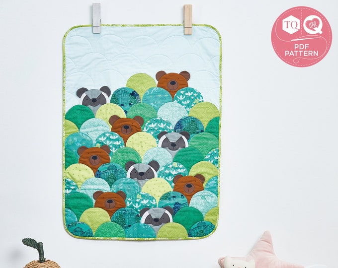 Panda Pop, Clamshell Quilt, Quilt Pattern, Applique Pattern, Love ...