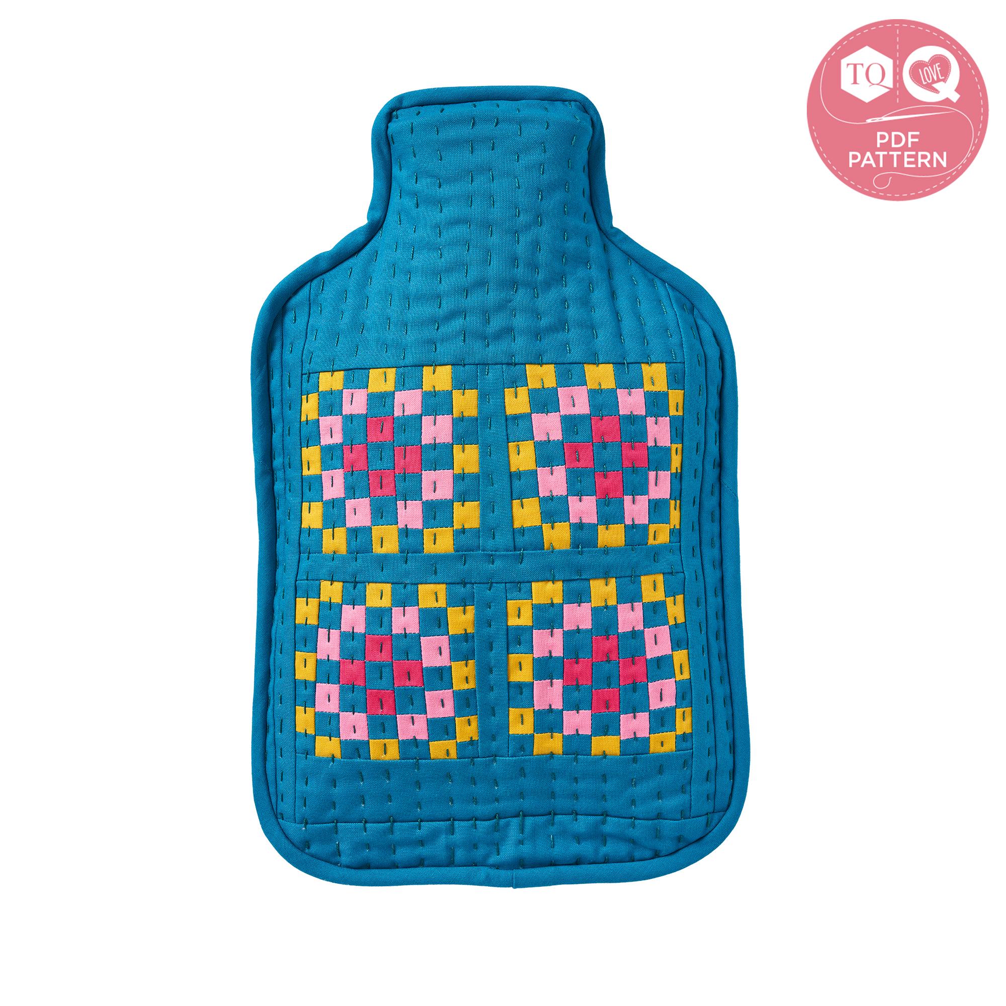 Hot Water Bottle Cosy, Sewing Pattern, Patchwork Cover, Love Patchwork ...