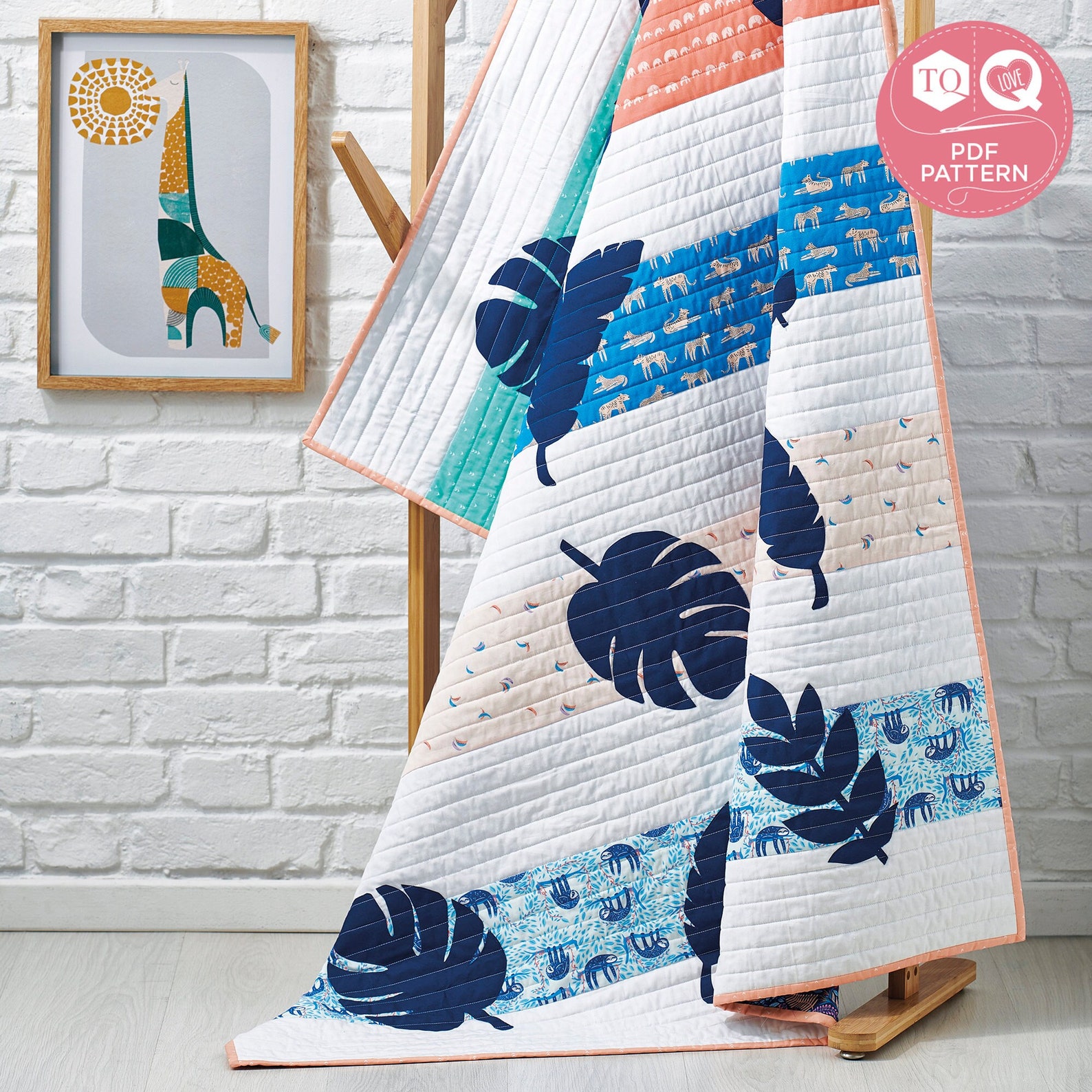 Flora and Fauna Quilt Quilt Pattern Tropical Applique Quilt - Etsy