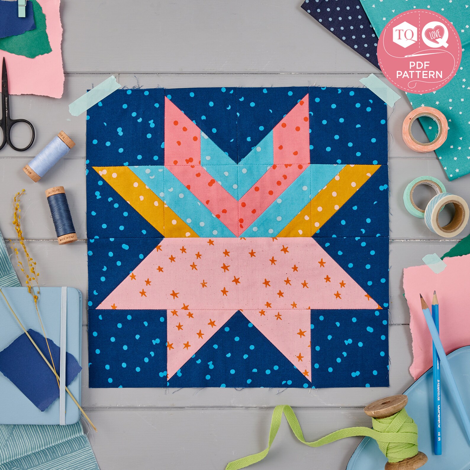 Sawtooth Star Block of the Month, Quilt Pattern, Love Patchwork ...