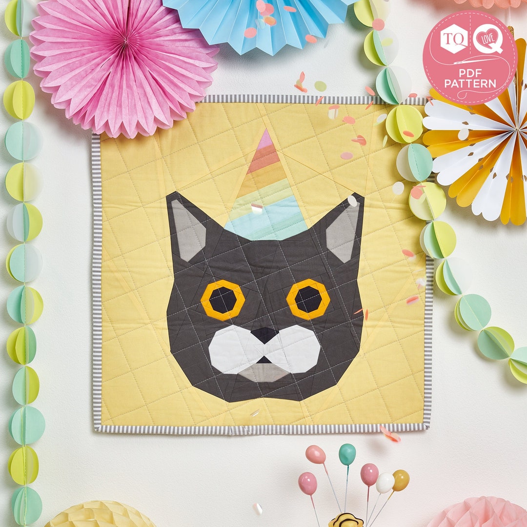 Foundation Paper Pieced Quilt, Quilt Pattern, Cat Quilt, FPP, Love ...