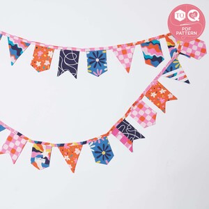 Bunting Pattern, Bunting Templates, Cushion Sewing Pattern, Love ...