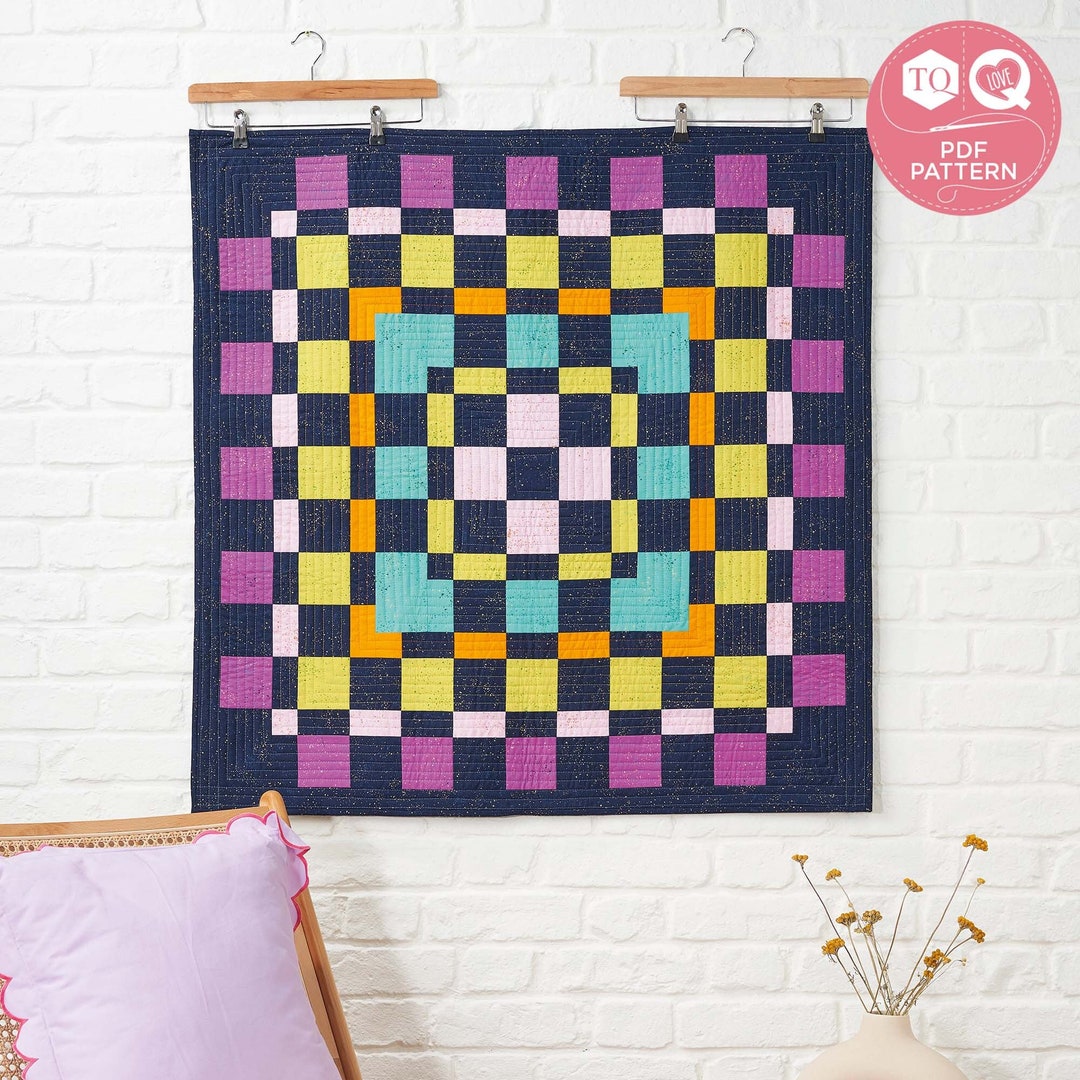 Checkerboard Quilt, Sewing Pattern, Strip Piecing Quilt, Love Patchwork ...
