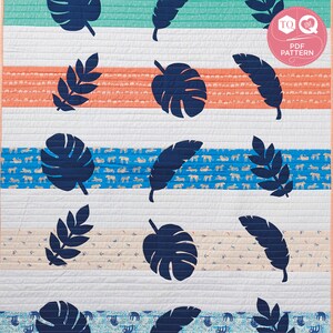 Flora and Fauna Quilt, Quilt Pattern, Tropical Applique Quilt, Love ...