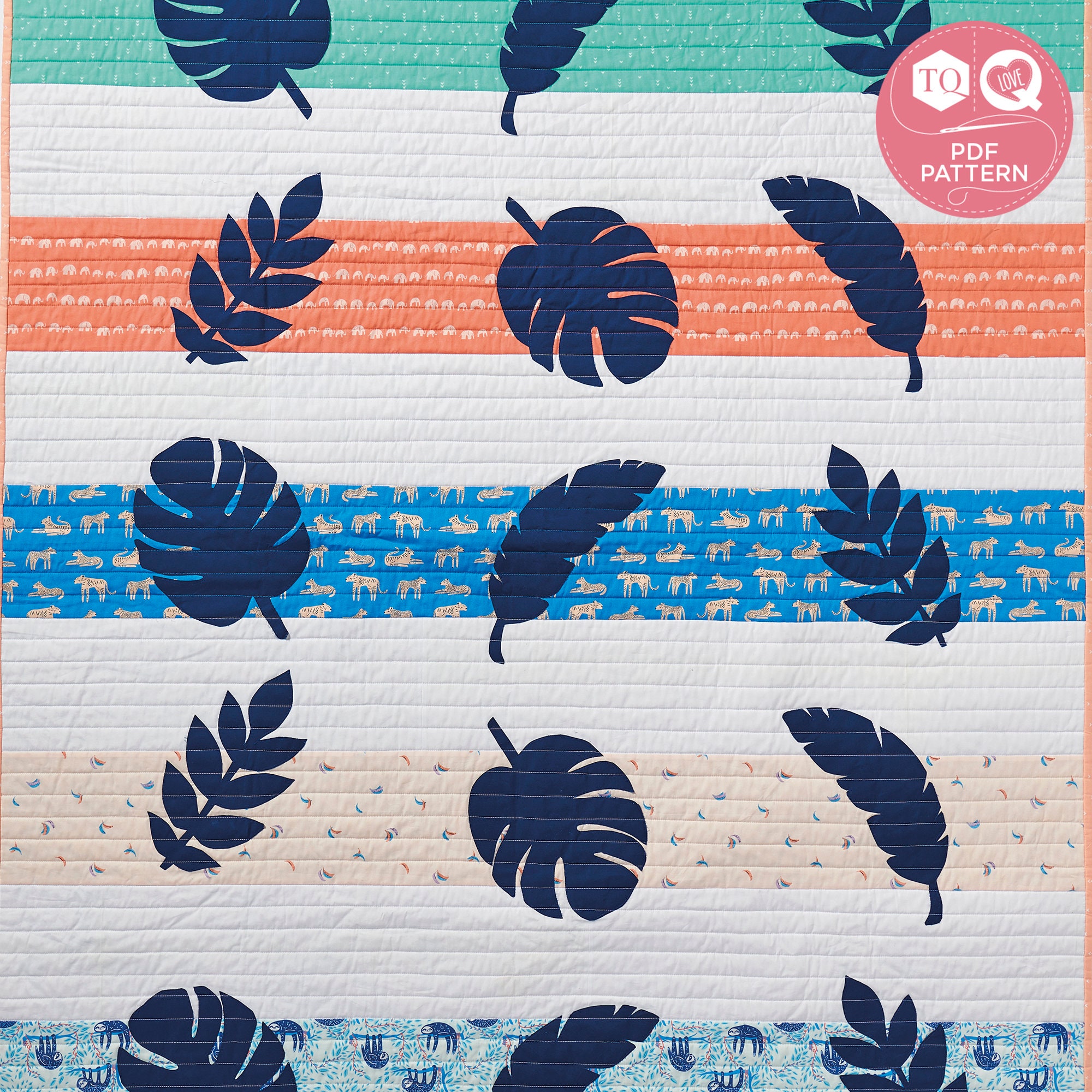 Flora and Fauna Quilt Quilt Pattern Tropical Applique Quilt - Etsy