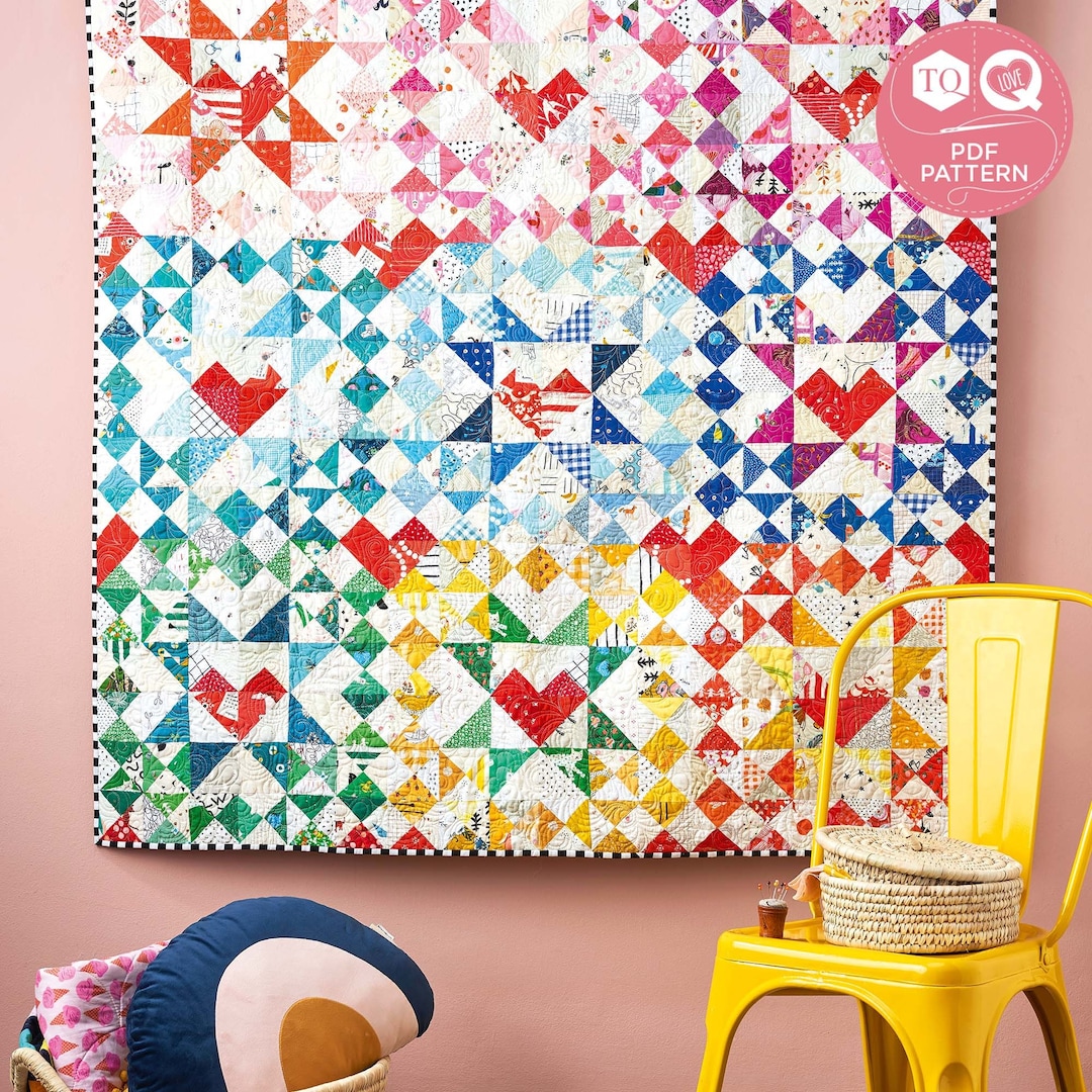 Scrappy Quilt, Sewing Pattern, HST, Sawtooth Star Quilt, Love Patchwork ...