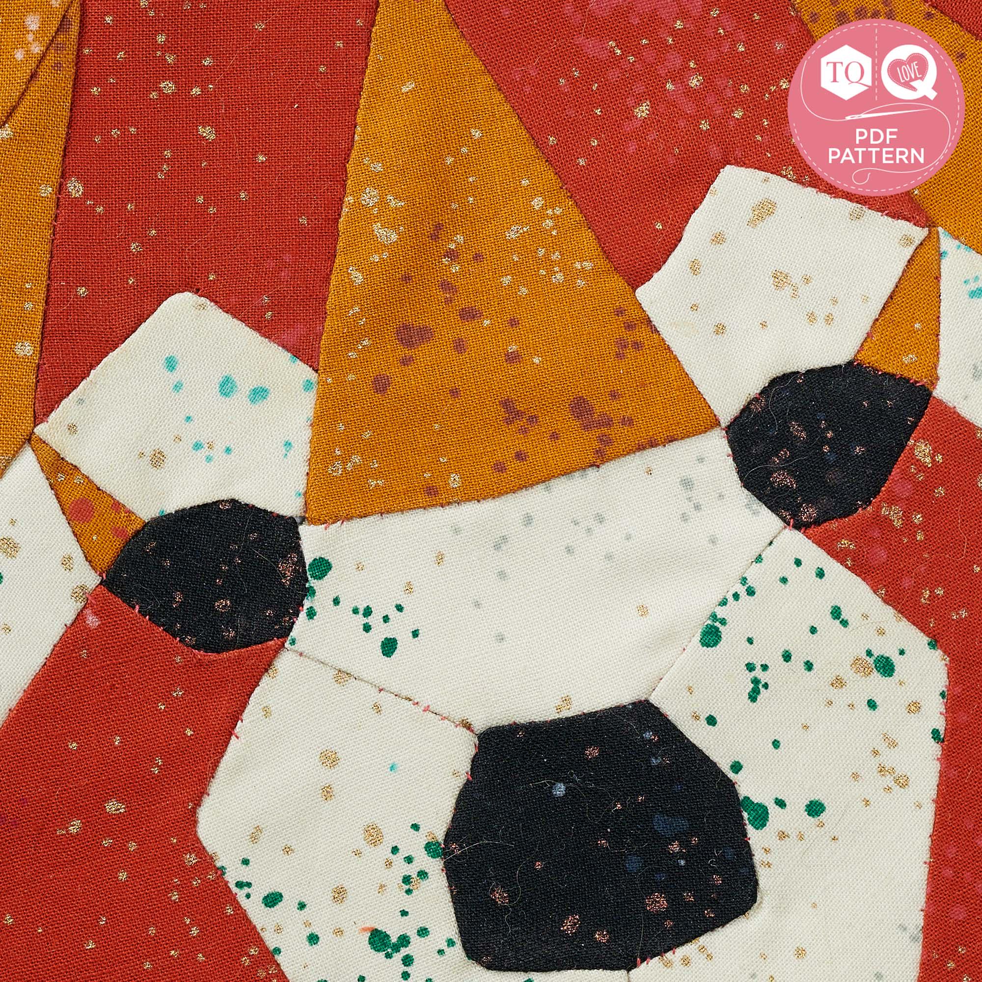 Red Panda EPP Quilt Block, Sewing Pattern, English Paper Piecing ...